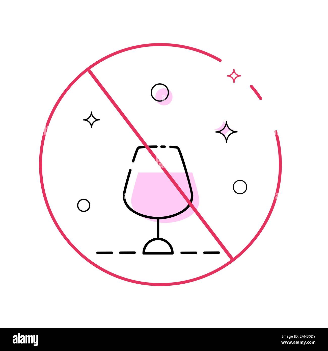 Stop alcohol sign icon. Restrict symbol. Vector illustration Stock ...