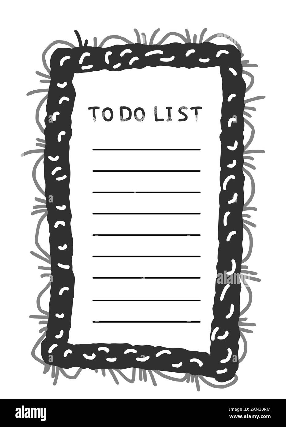 To do list template. Hand drawn reminder blank with copy space for text ...