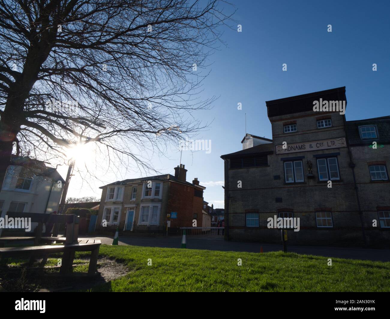 view of Southwold in Suffolk,showing various landmarks Stock Photo - Alamy