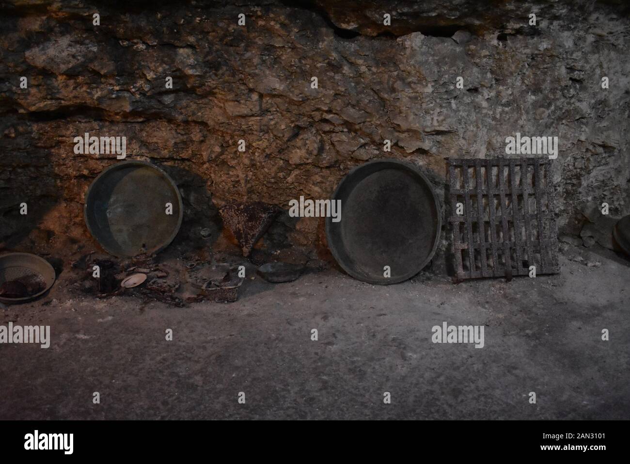 Ancient tools in greek church of the annunciation cave nazareth israel ...