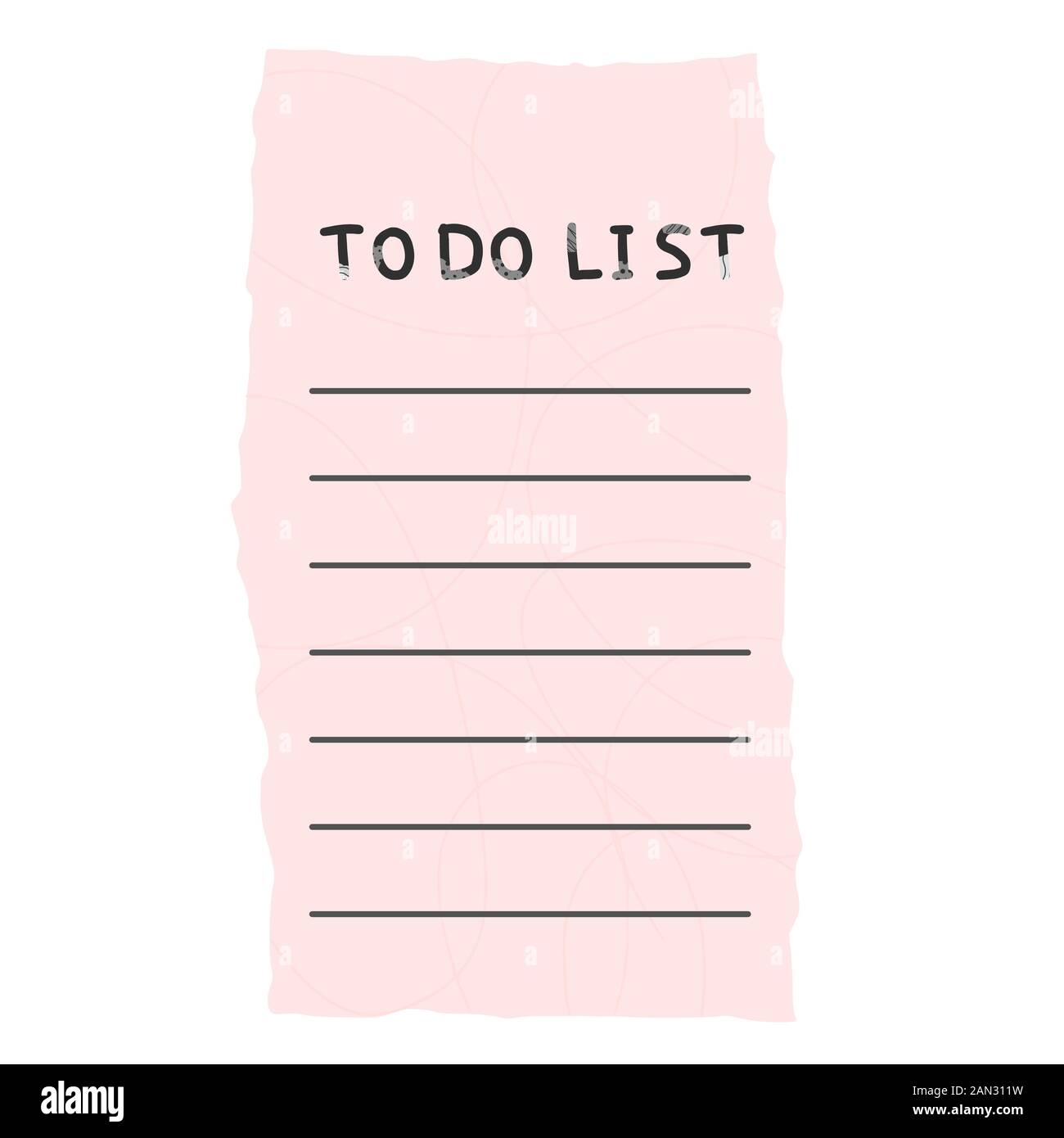 To do list template. Hand drawn reminder blank with copy space for text ...
