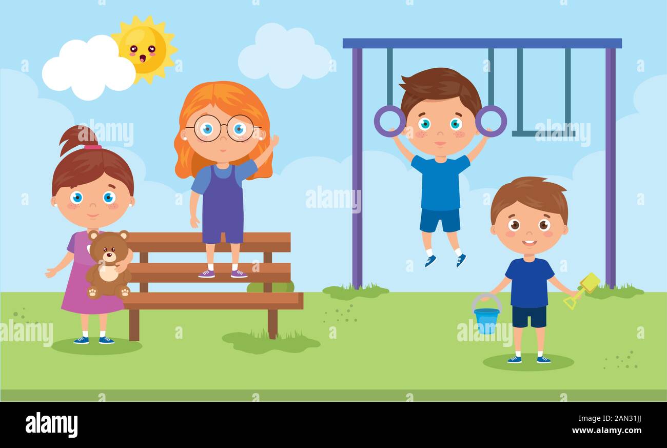 scene of children smiling and playing Stock Vector Image & Art - Alamy