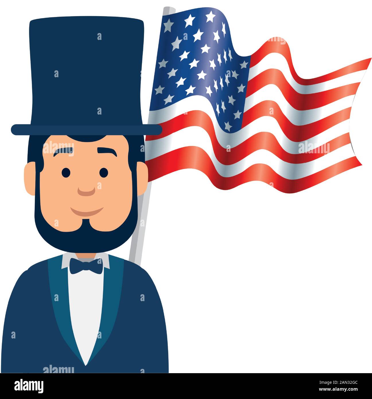 Isolated usa president man and flag vector design Stock Vector Image ...