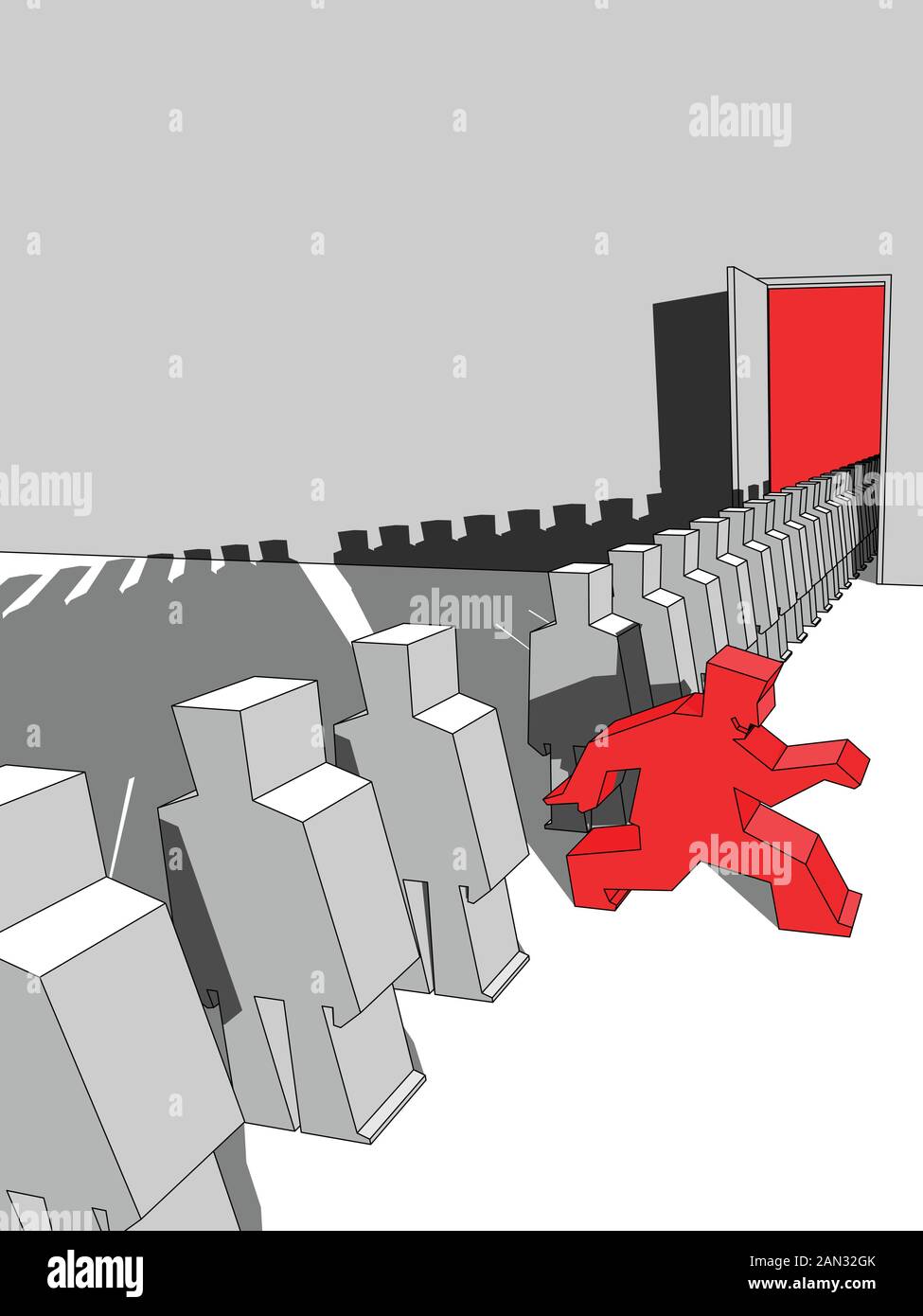 Queue large group of people Stock Vector Images - Alamy