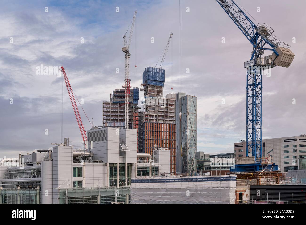 Construction of One Crown Place, London Stock Photo - Alamy