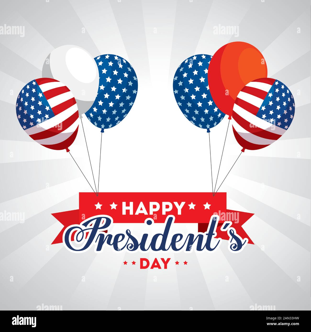 Balloons of usa happy presidents day vector design Stock Vector Image ...