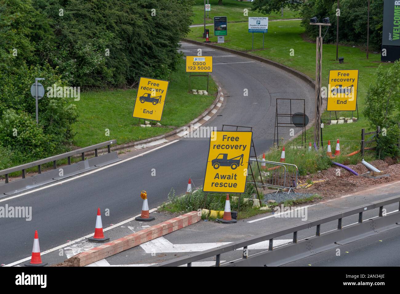 Roadworks on a Motorway Stock Photo - Alamy