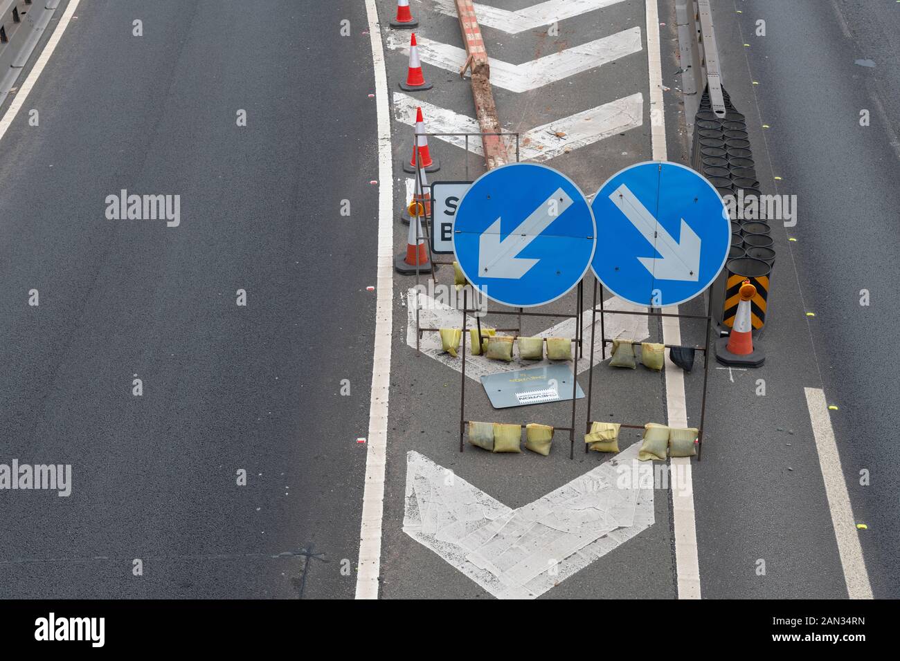 Smart motorway roadworks hi-res stock photography and images - Alamy