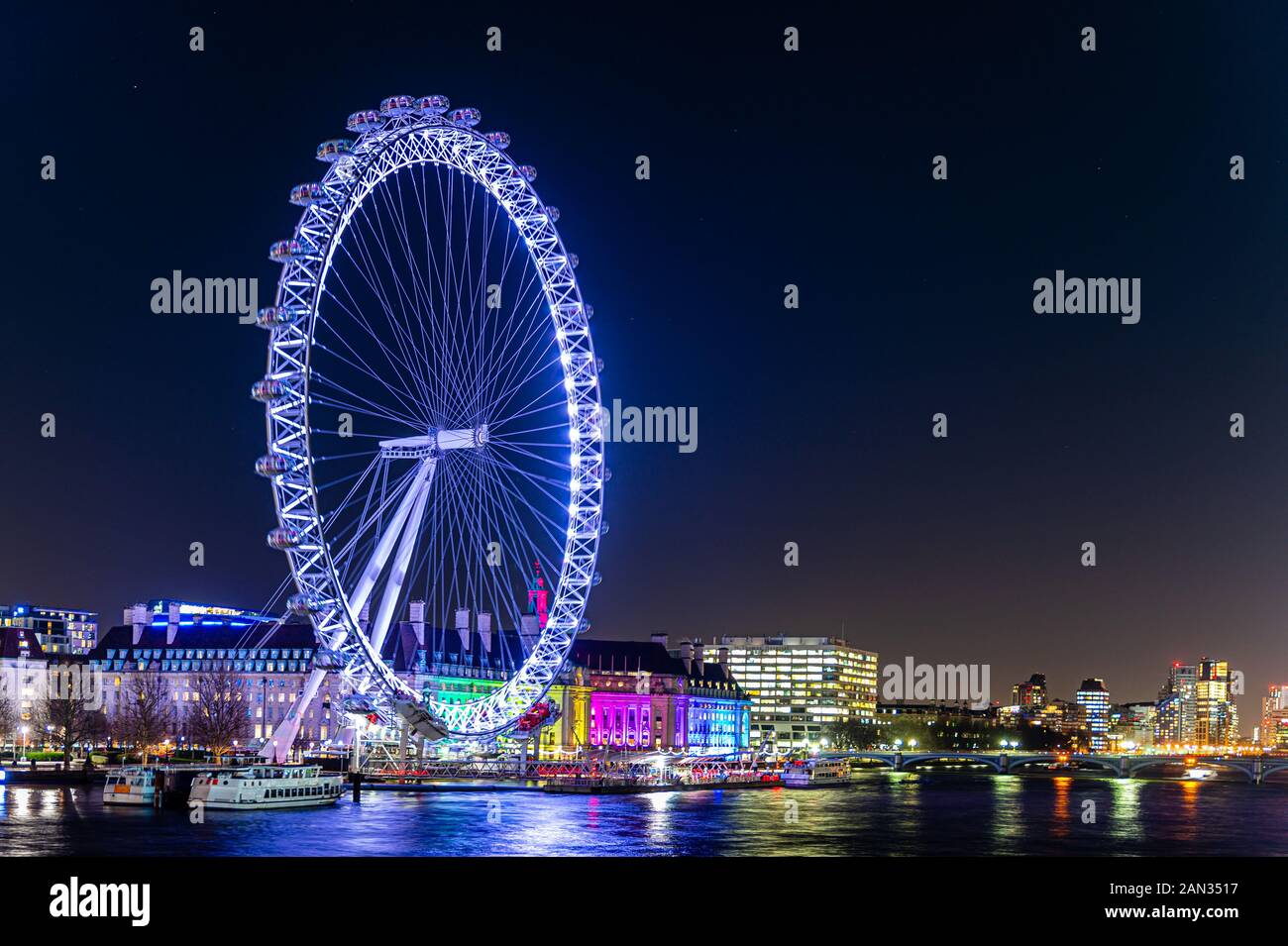 London Eye at night, London, UK Stock Photo - Alamy