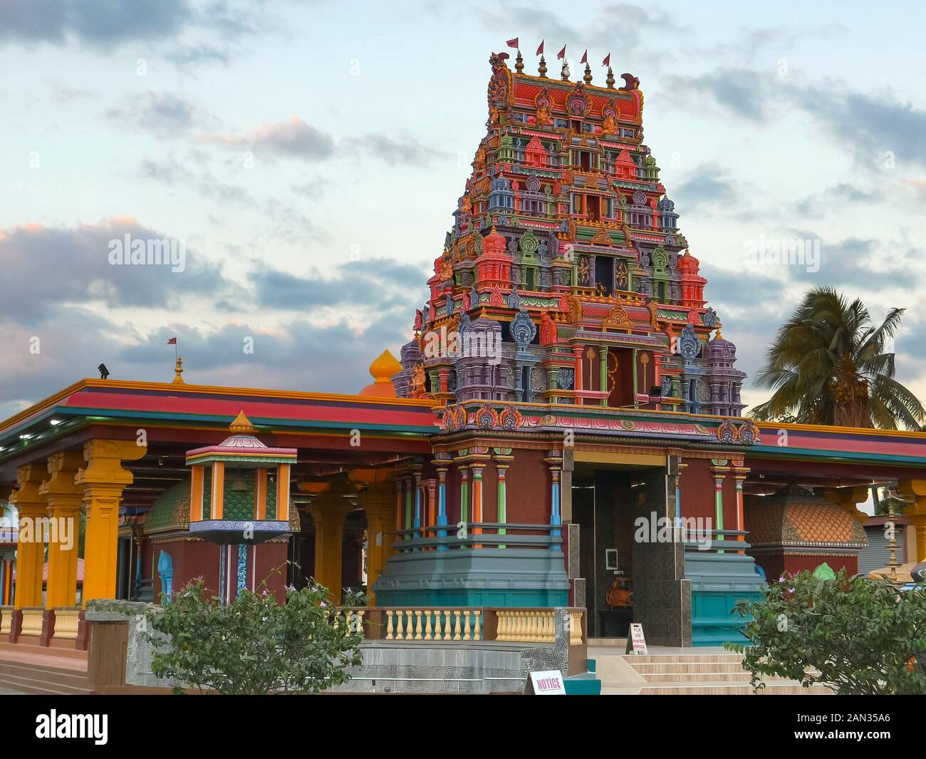 NADI FIJI- AUG, 8, 2018: oblique view of the colorful hindu temple in ...