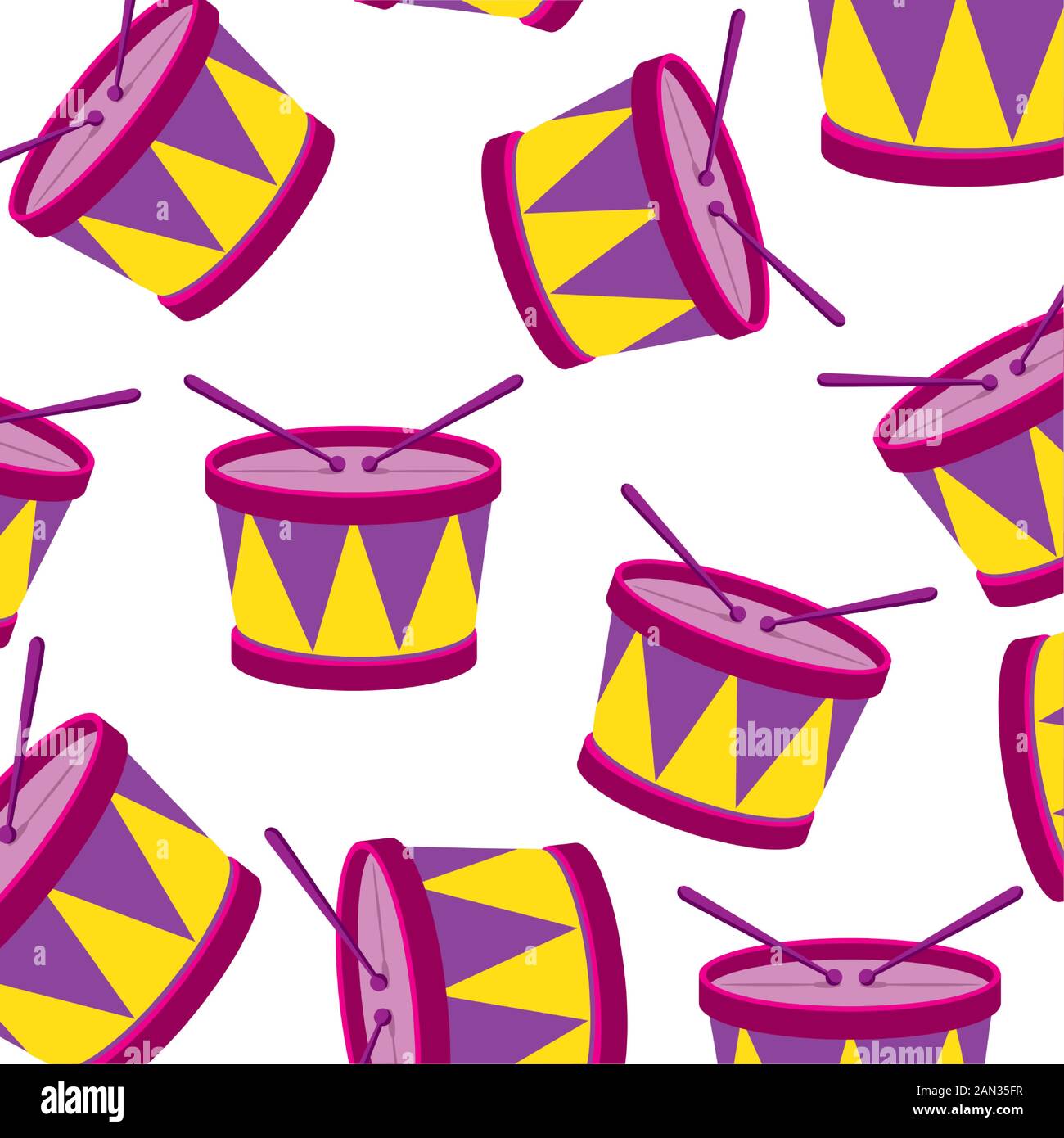 Isolated drum instrument background vector design Stock Vector Image ...