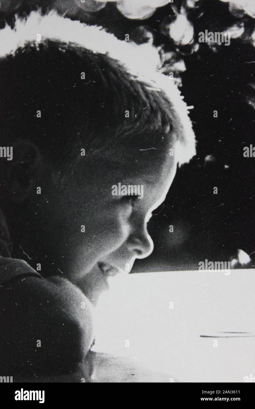 Fine vintage seventies black and white photography of a boy smiling a ...