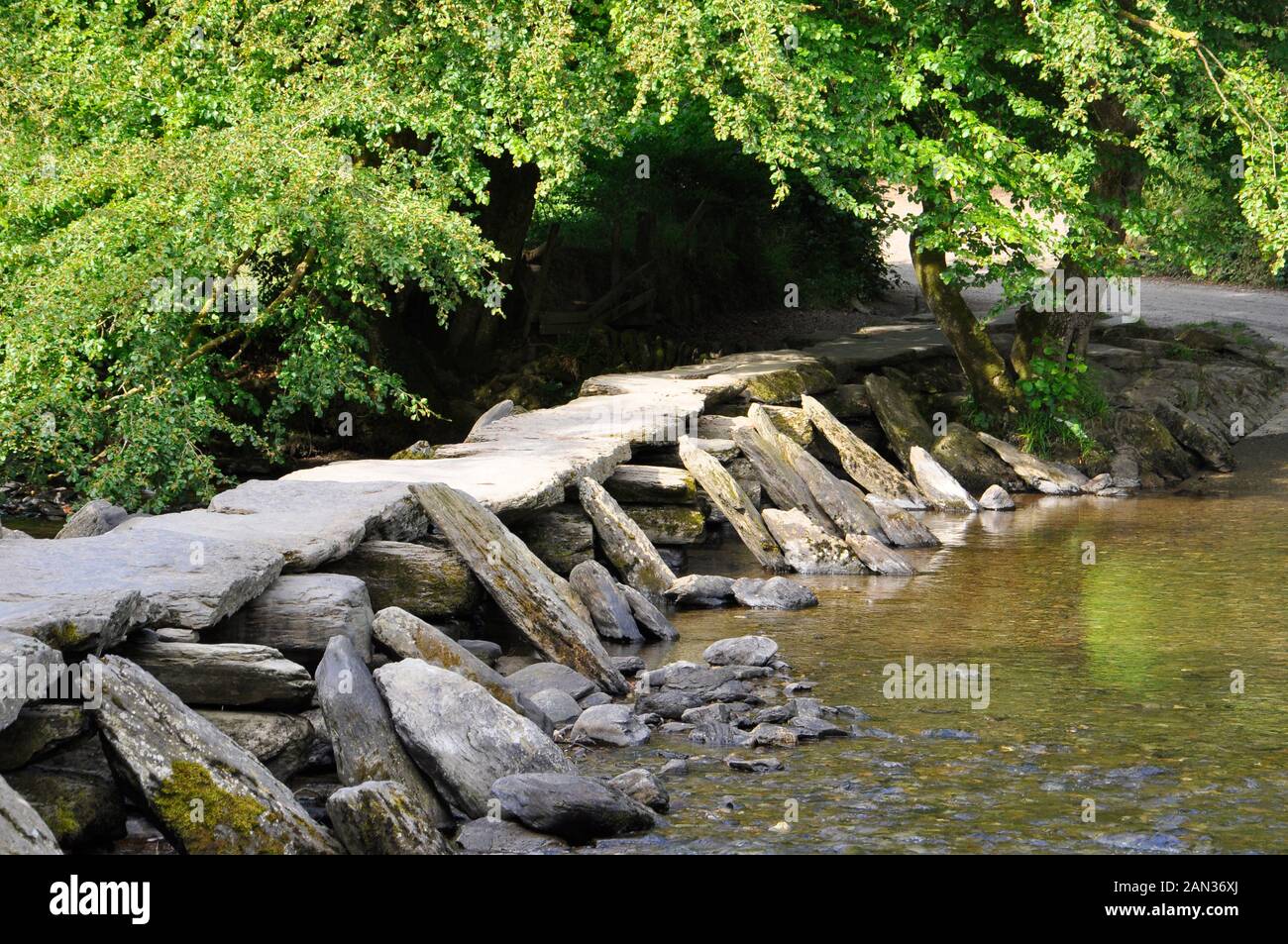 Tarr Steps is a ancient clapper bridge across the River Barle in the ...