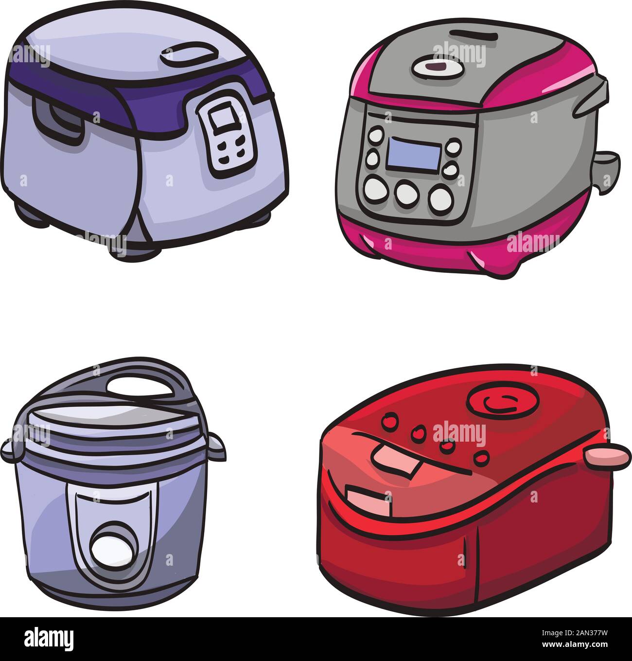 kitchen equipment collection at the white background Stock Vector Image ...