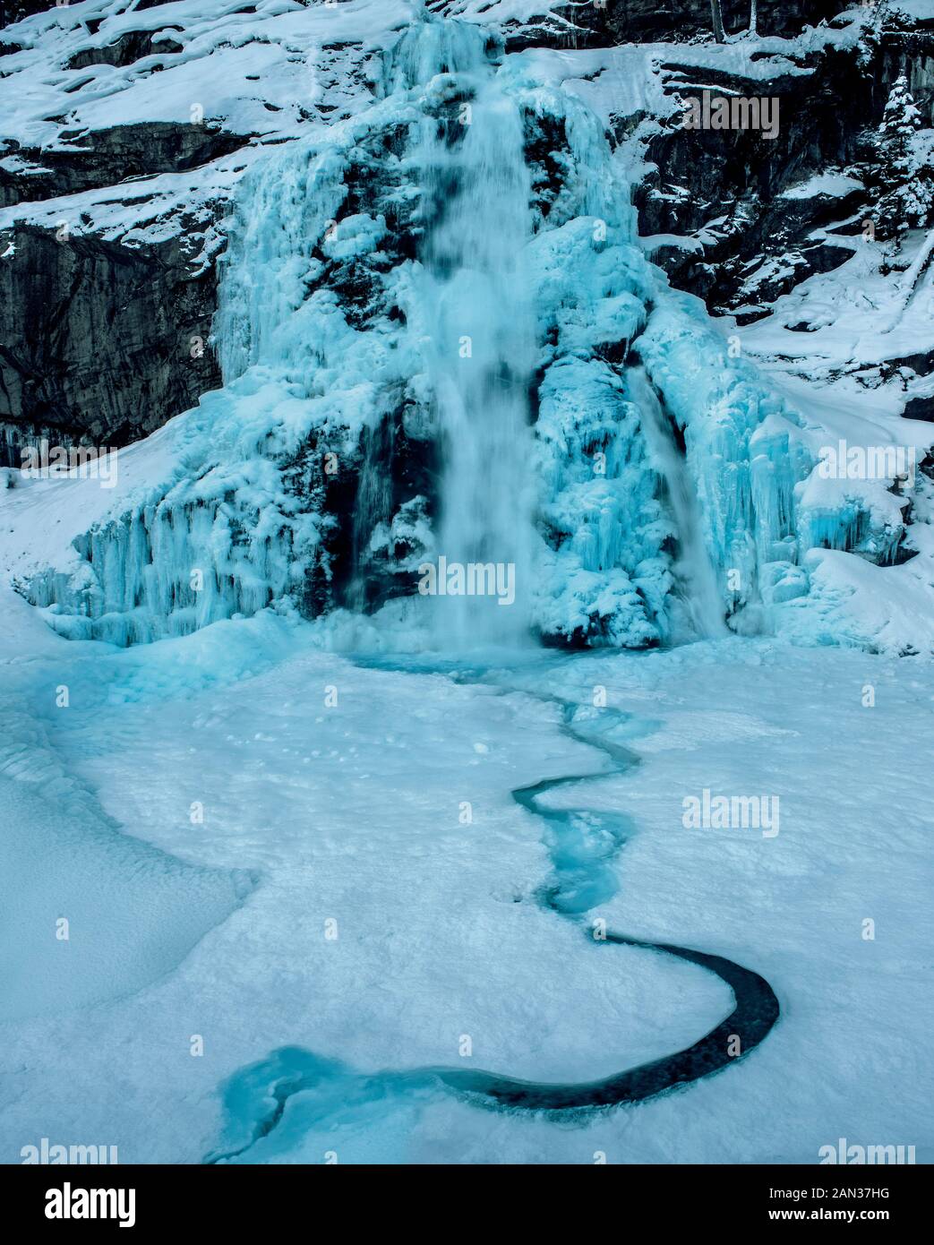 Winter in Austria, magically frozen waterfall in Krimml Stock Photo - Alamy