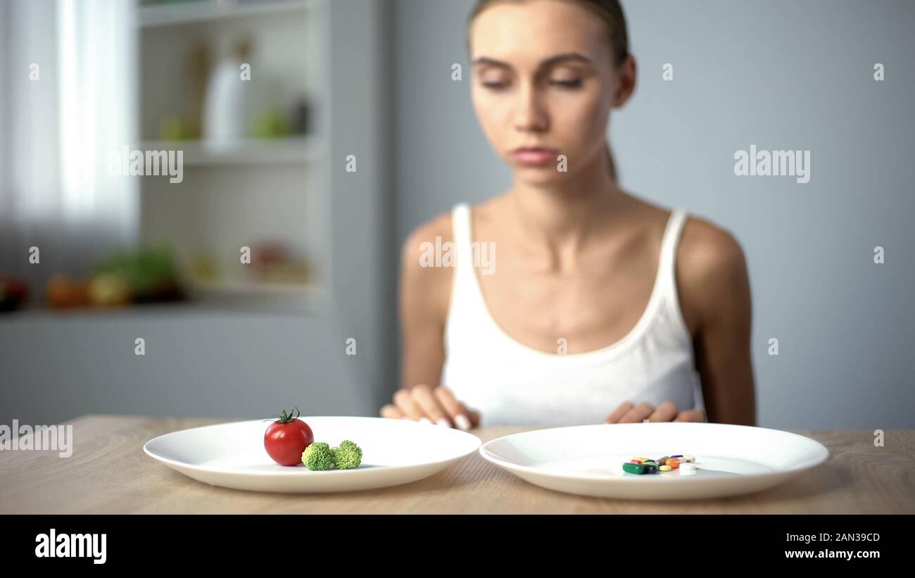 Girl chooses vegetables instead of weight loss drugs, healthy diet ...