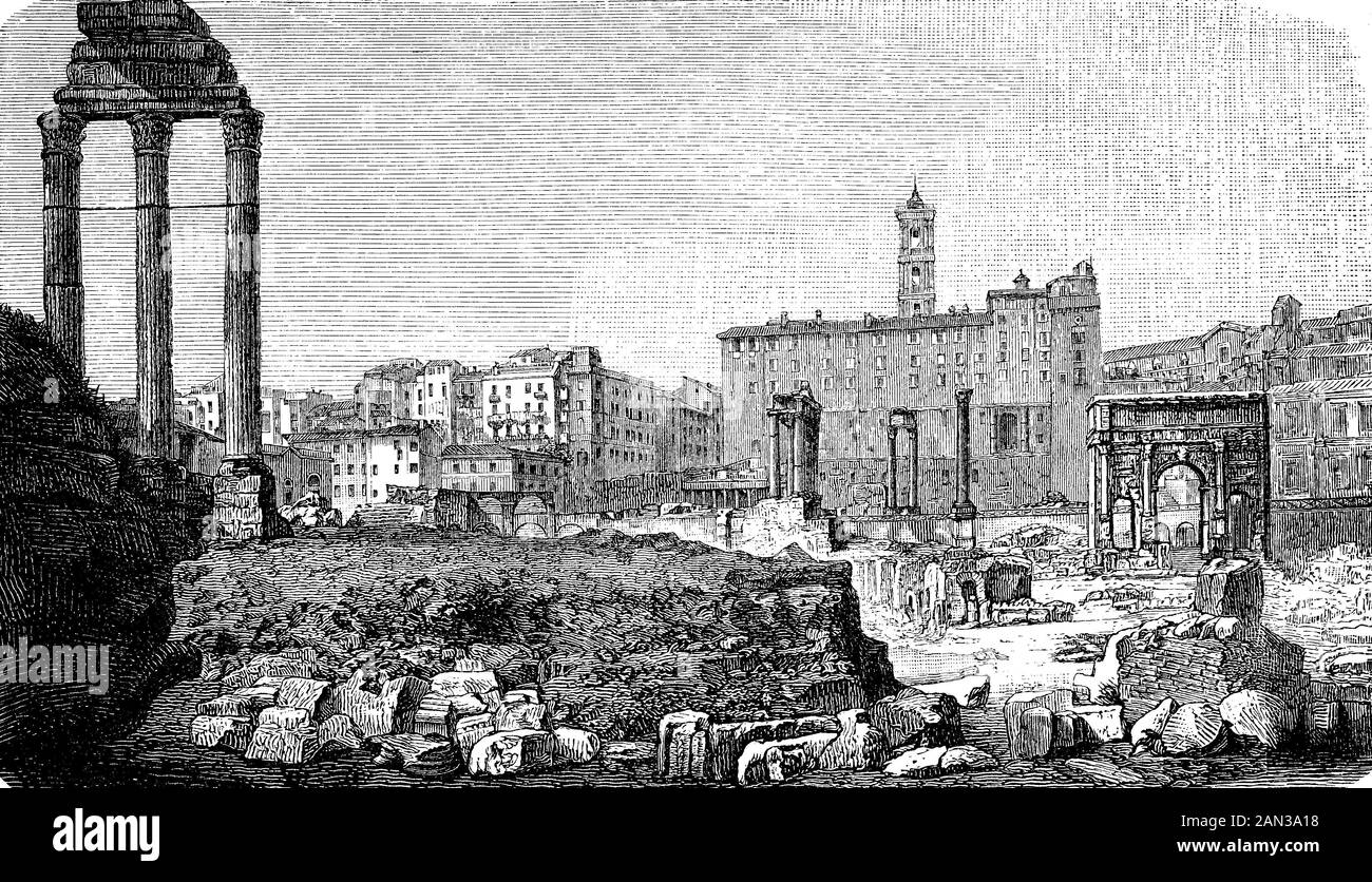 the Forum Romanum at Rome, Italy, / das Forum Romanum in Rom, Italien ...