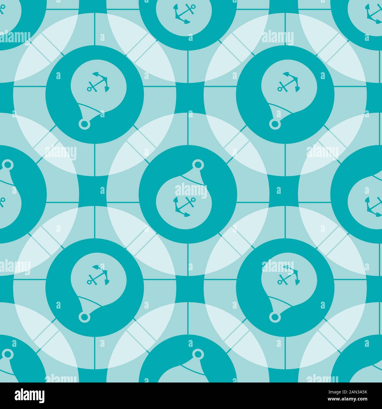 Abstract vector design with anchors and life buoys in transparent ...