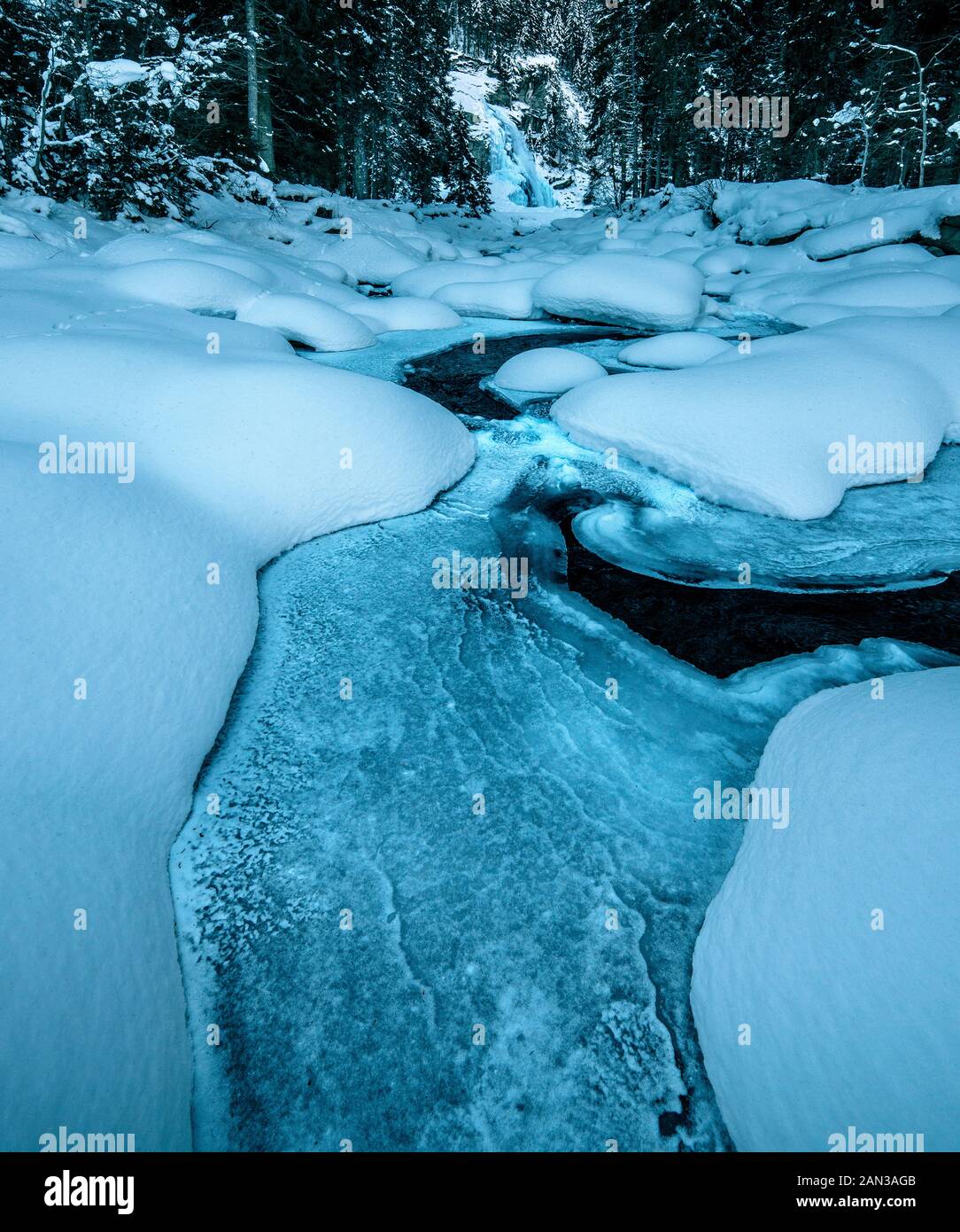 Winter in Austria, magically frozen waterfall in Krimml Stock Photo - Alamy