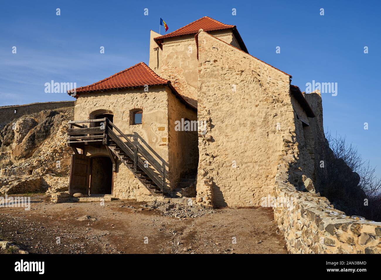 Medieval fortress in gothic style with stone walls Stock Photo - Alamy