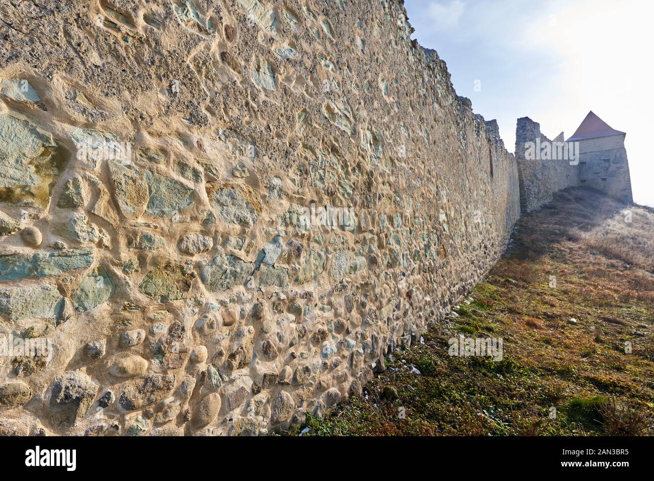Medieval fortress in gothic style with stone walls Stock Photo - Alamy