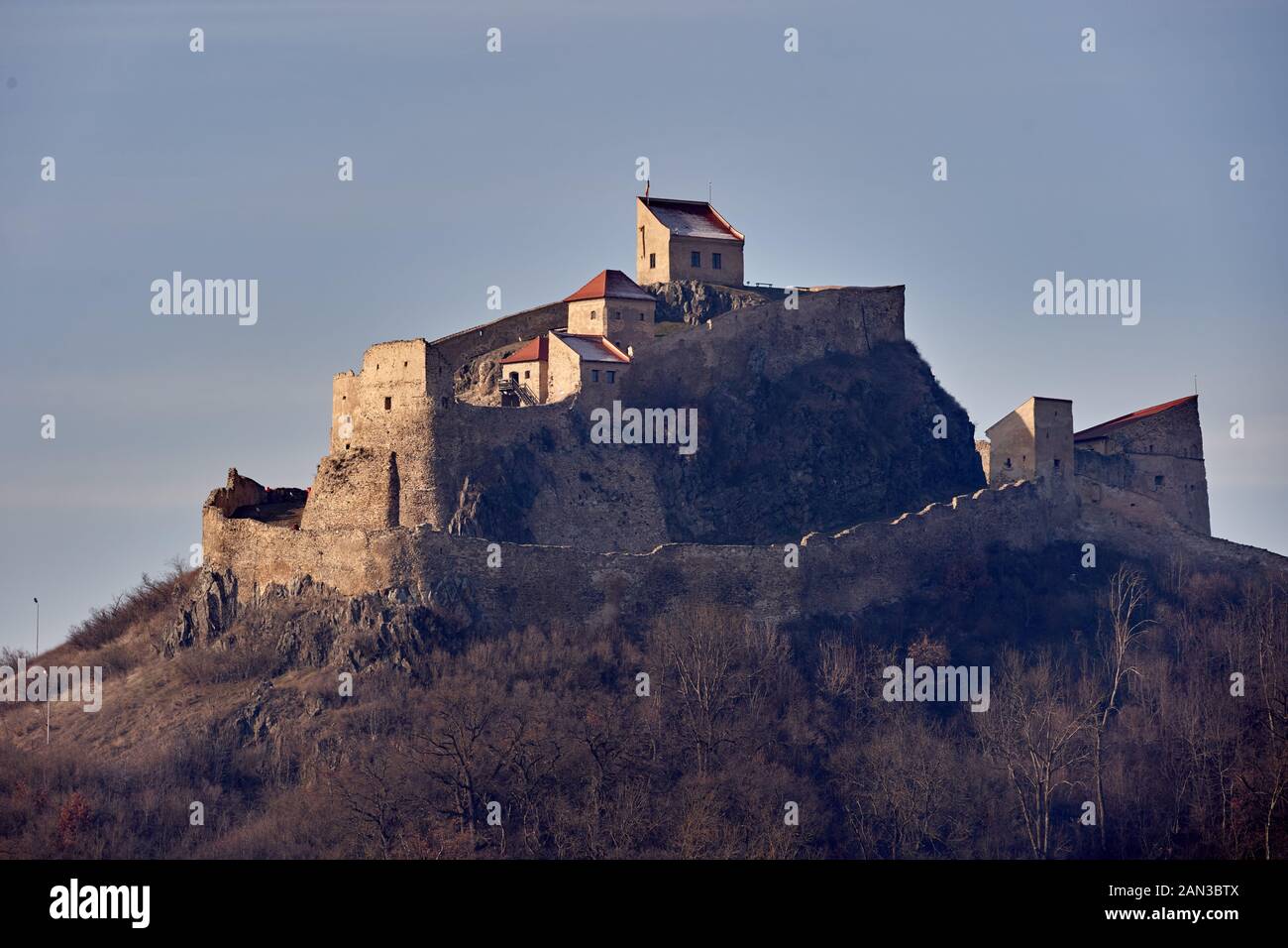 Medieval fortress in gothic style with stone walls Stock Photo - Alamy