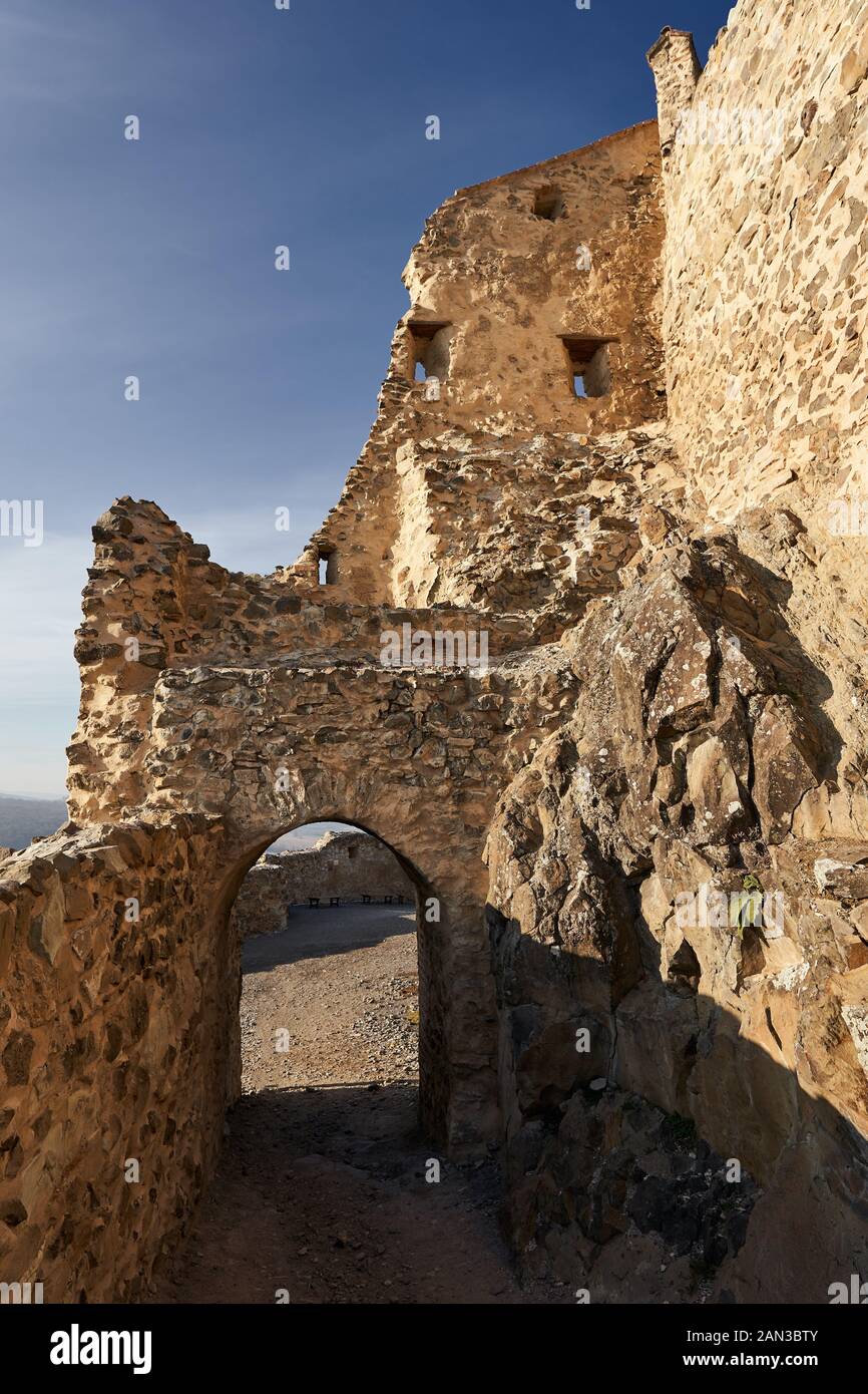 Medieval fortress in gothic style with stone walls Stock Photo - Alamy