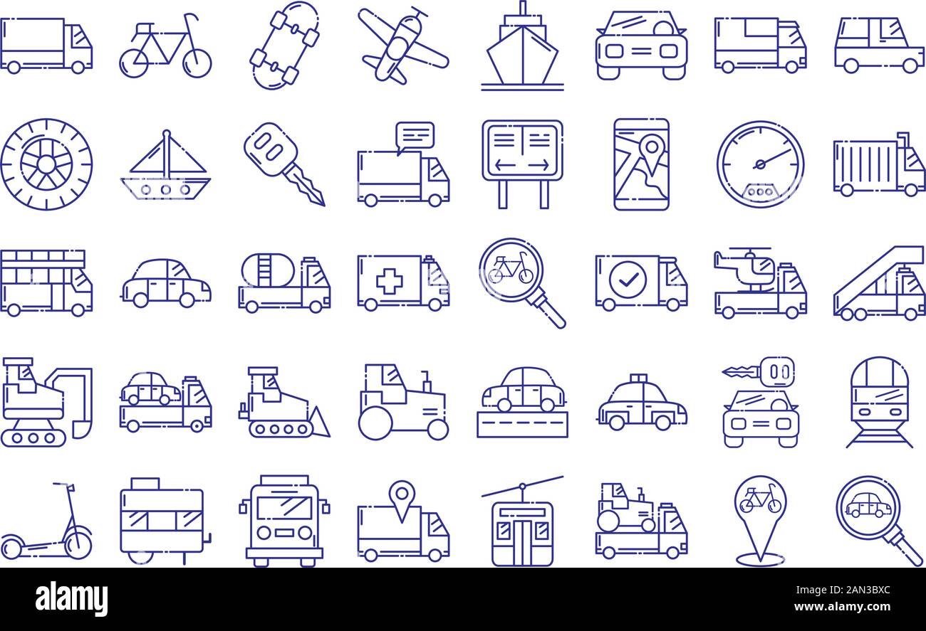 Isolated vehicles icon set vector design Stock Vector Image & Art - Alamy