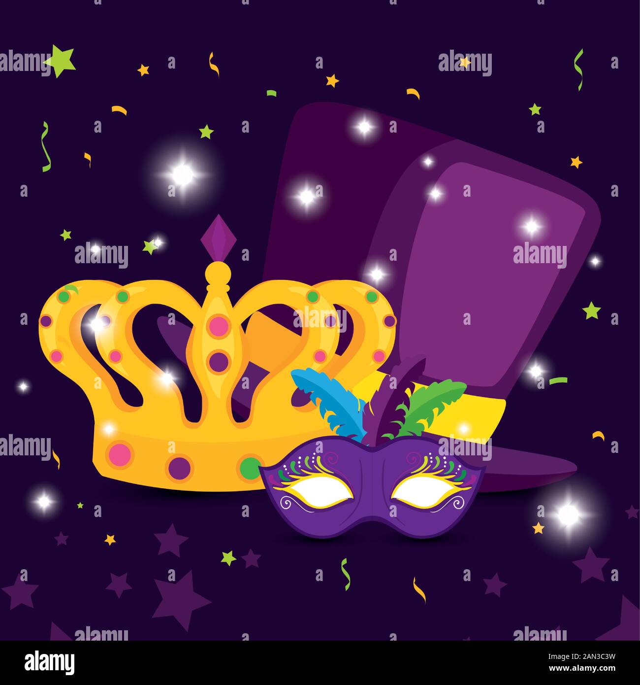 Mardi gras mask and crown vector design Stock Vector Image & Art - Alamy