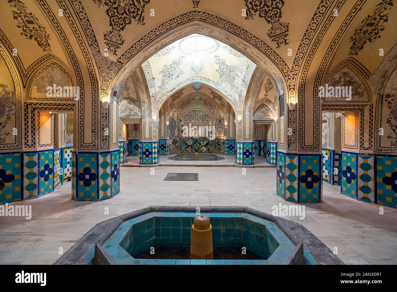 Interior of arabian Bathhouse in Kashan, Iran Stock Photo - Alamy