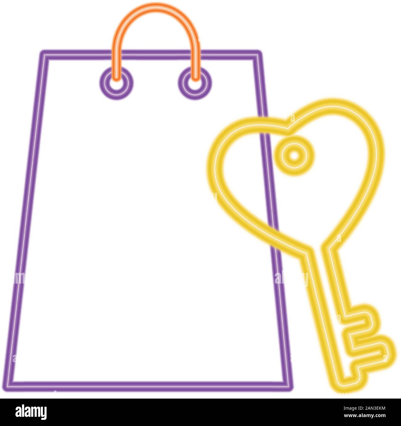 shopping bag in neon light on white background Stock Vector Image & Art ...