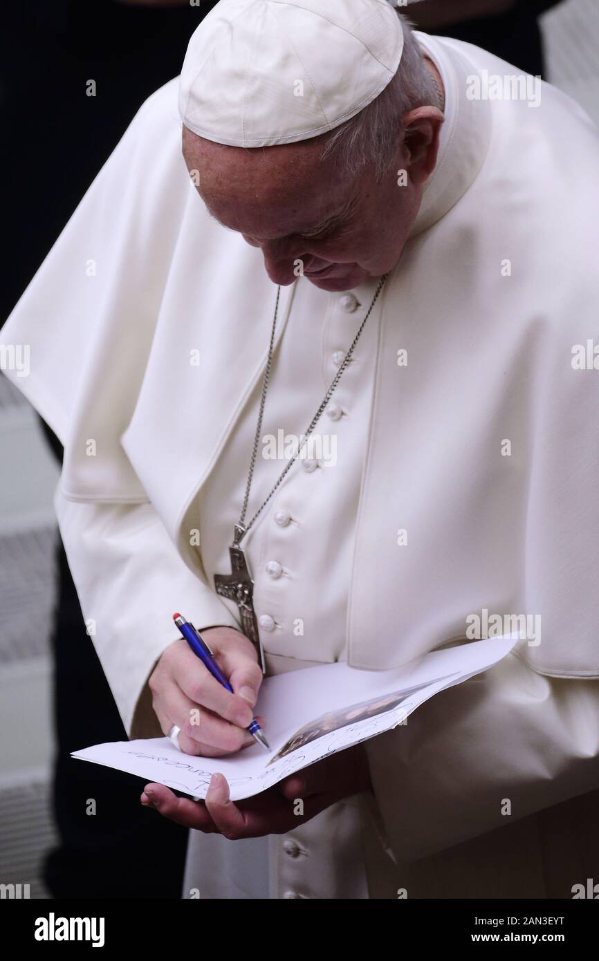 January 15, 2020 - Vatican City (Holy See) - POPE FRANCIS signs ...