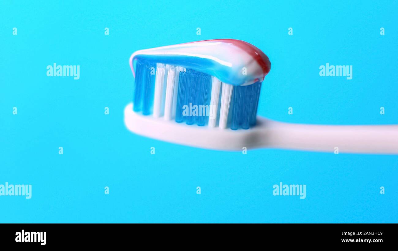 Toothbrush and toothpaste, dental healthcare and oral hygiene, macro ...