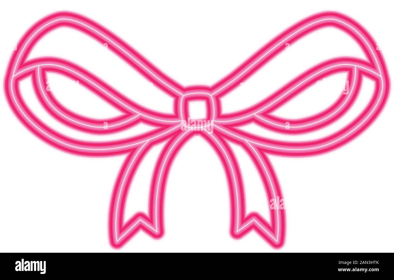 beautiful ribbon in neon light on white background Stock Vector Image ...
