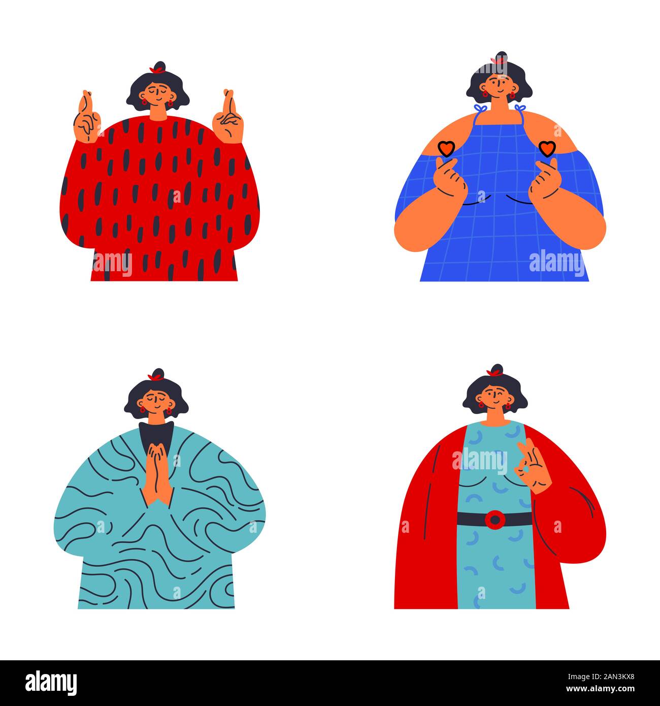 Woman shows sign hand Stock Vector Images - Alamy