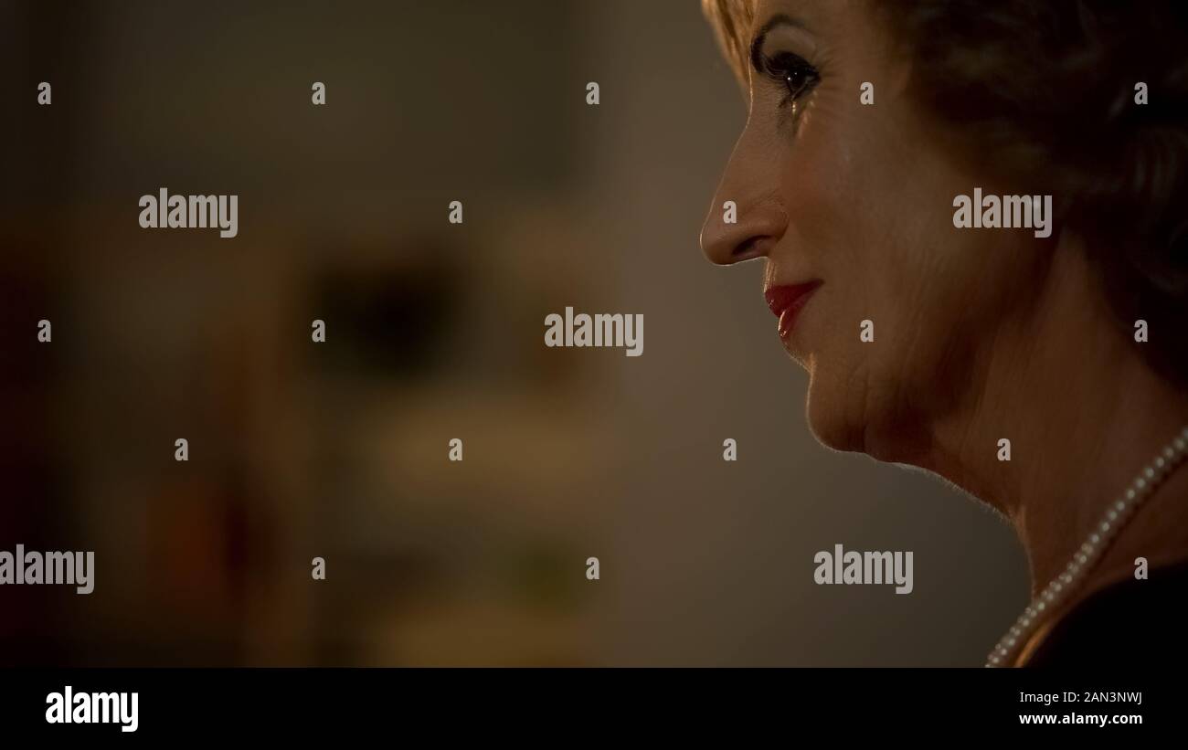 Beautiful old lady on romantic date, affection feelings, stylish aged ...