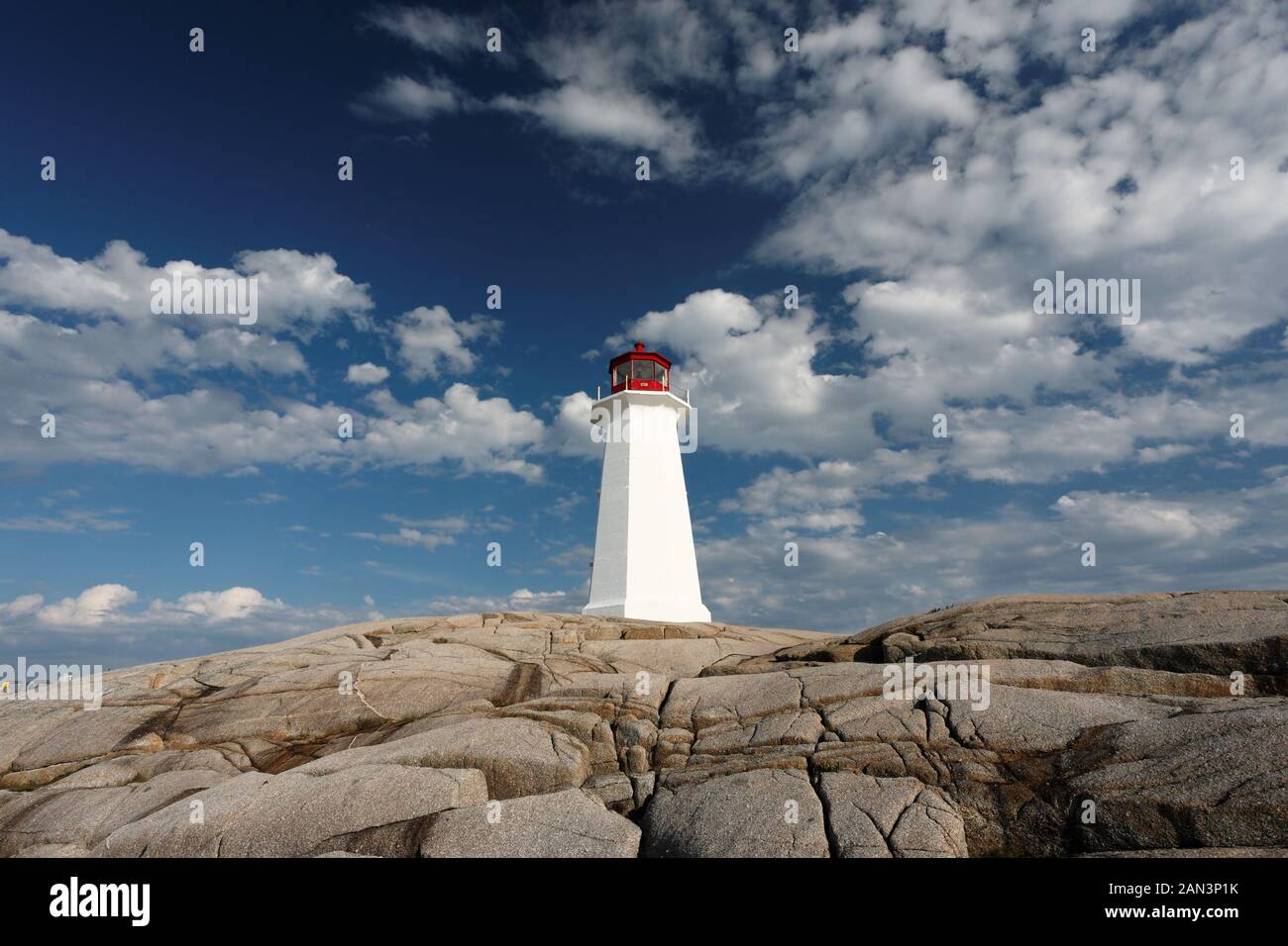 Lighthouse at Peggy's Cove Nova Scotia on a sunny day, Canada Stock ...