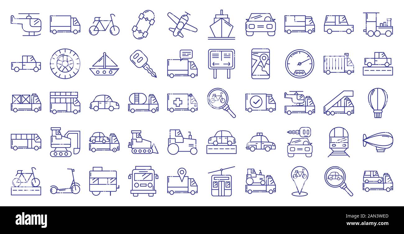 Isolated vehicles icon set vector design Stock Vector Image & Art - Alamy