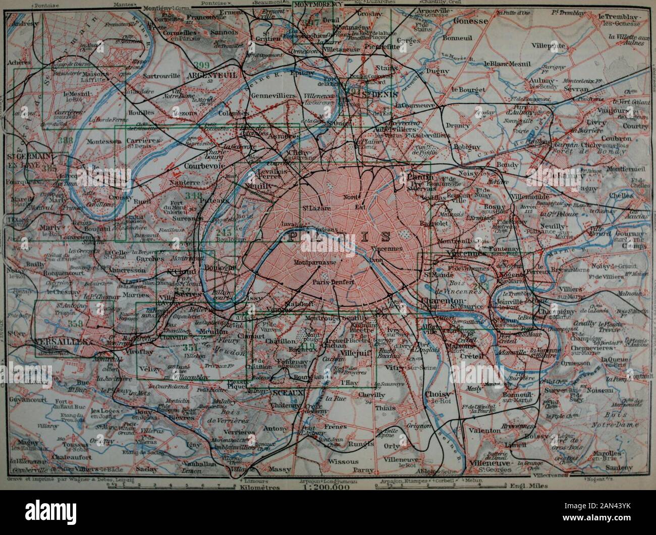 Paris and environs, with routes from London to Paris : handbook for ...