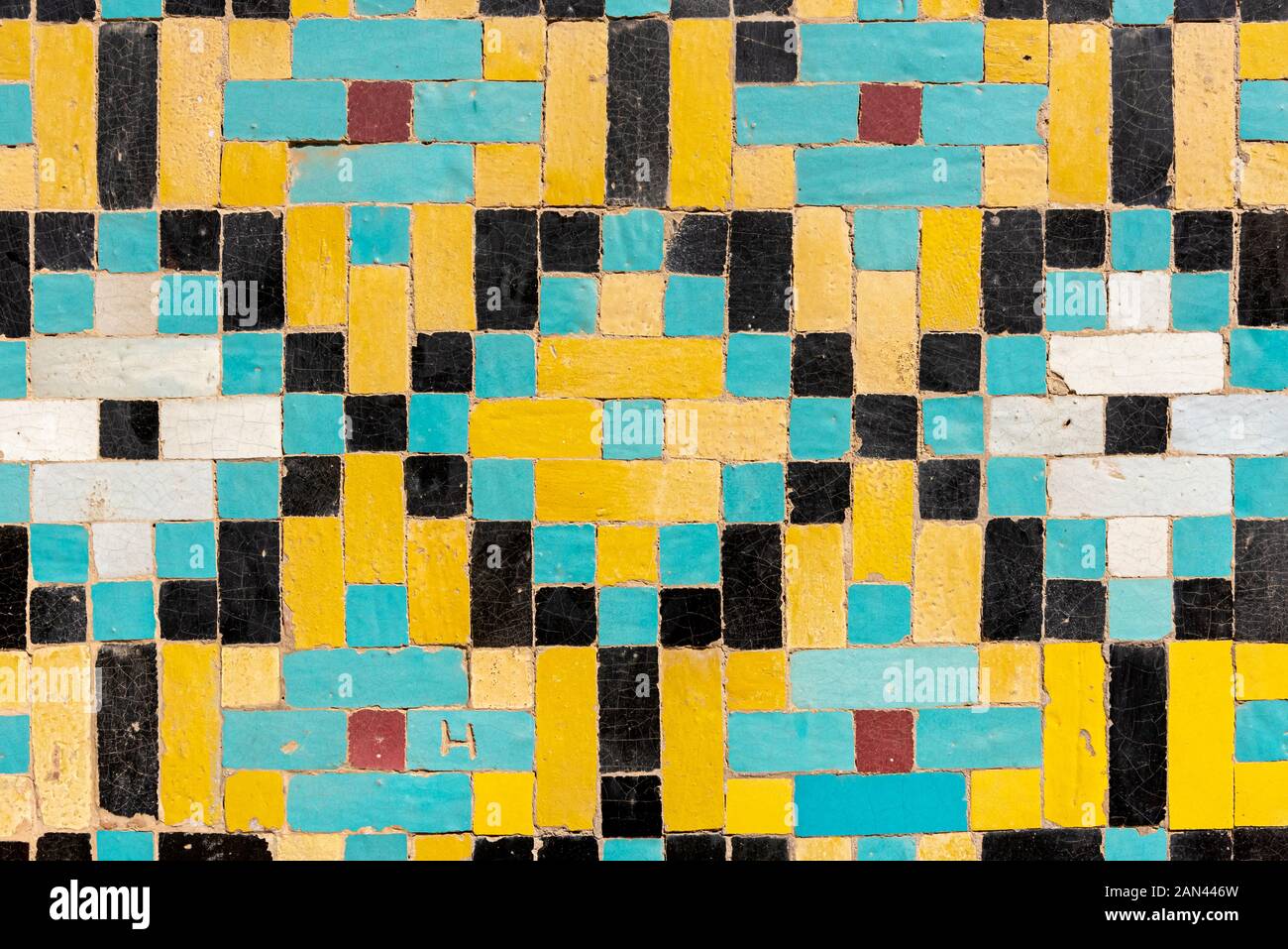 Detail of traditional persian mosaic wall with geometrical ornament in ...