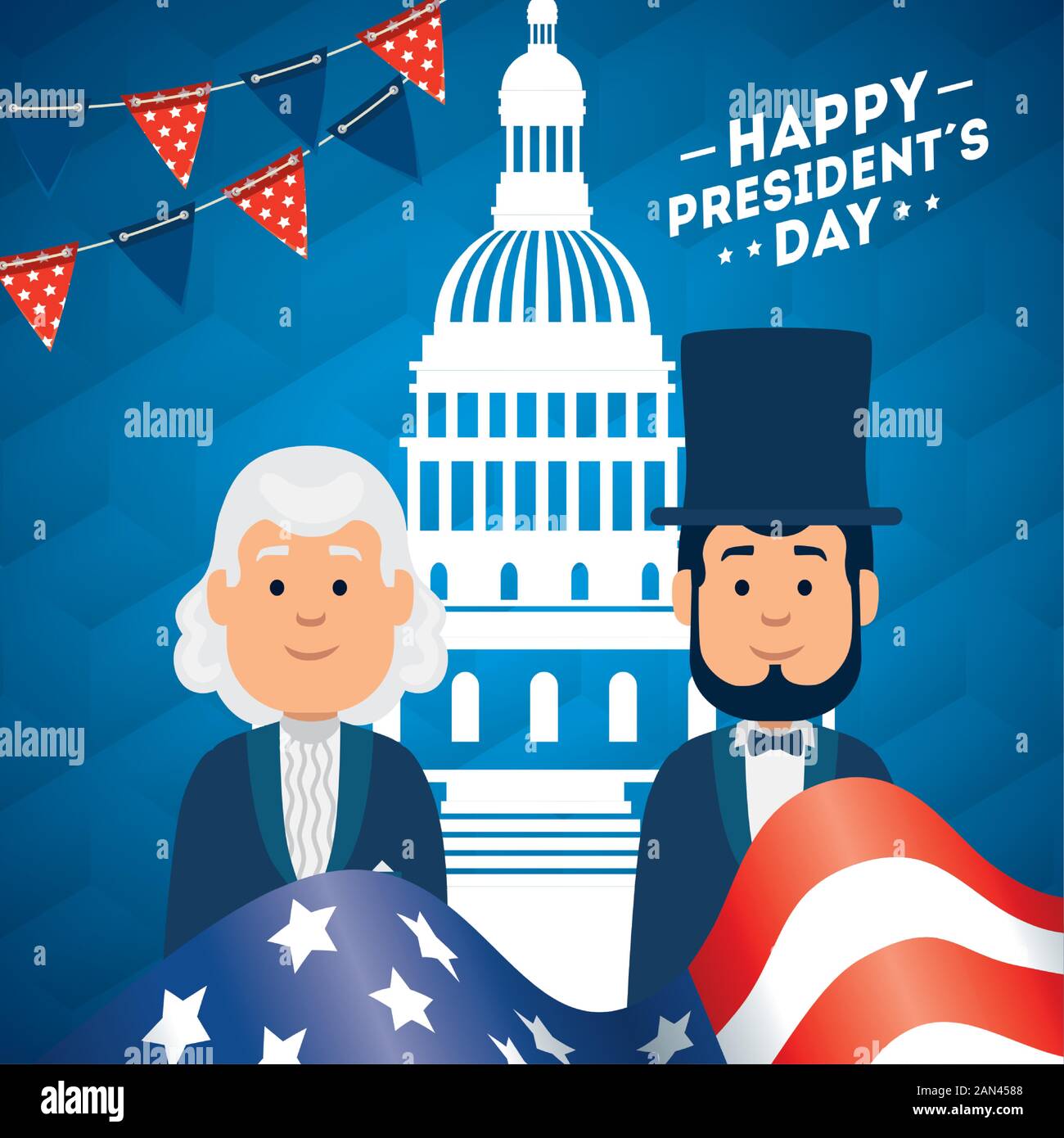 Men avatars cartoons of usa happy presidents day vector design Stock ...