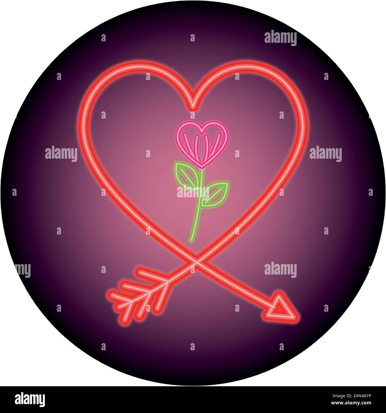 Heart fluorescent neon tube hi-res stock photography and images - Alamy