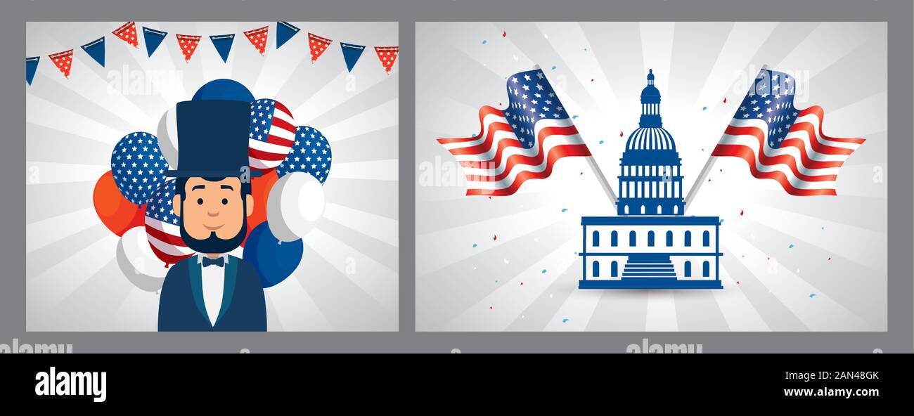 Man cartoon of usa happy presidents day vector design Stock Vector ...