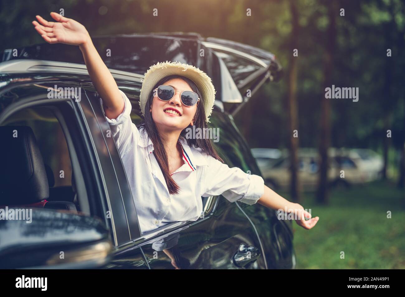 Car hand waving hi-res stock photography and images - Alamy