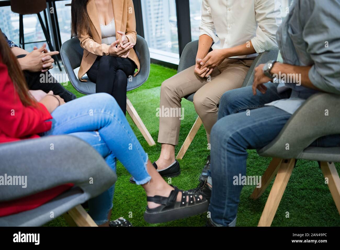 Psychotherapist inquiring about symptoms occurring within mind from ...