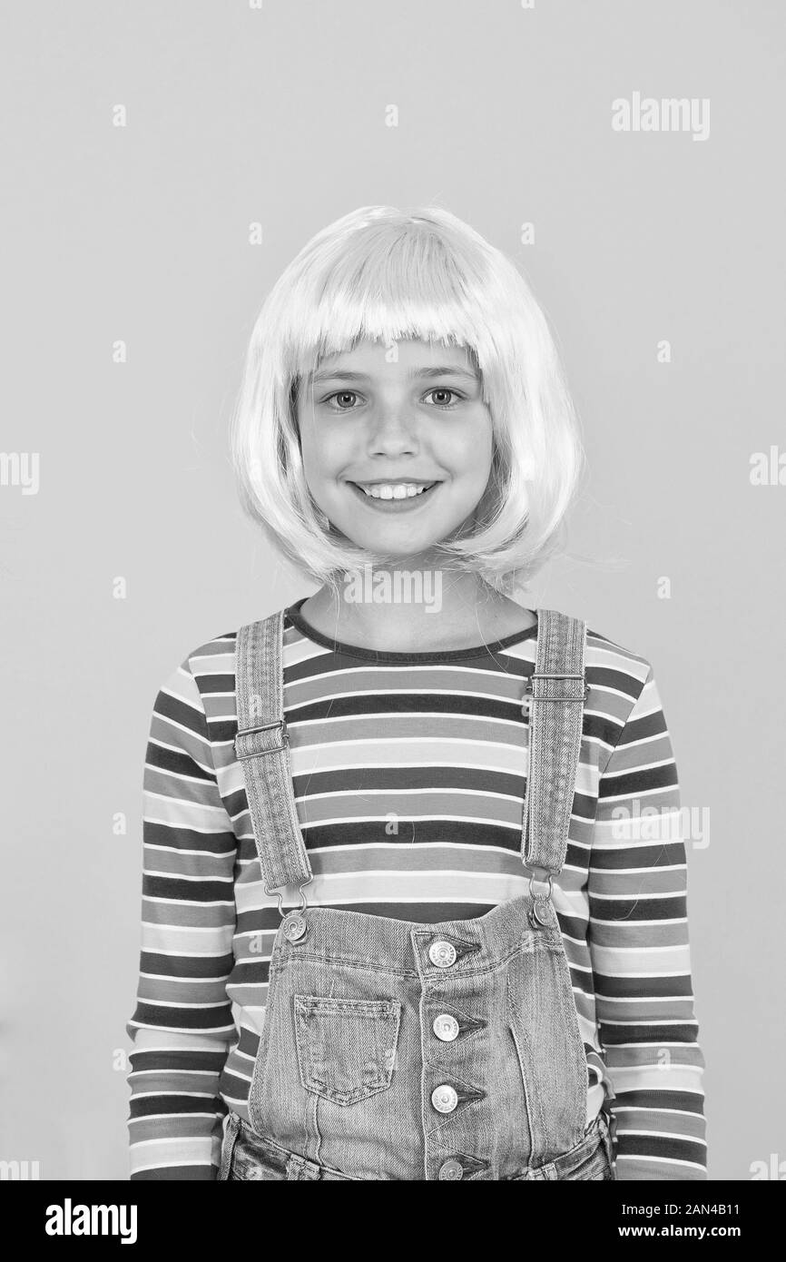 Artificial wig concept. Pigment dye hair. Growing freedom for self ...