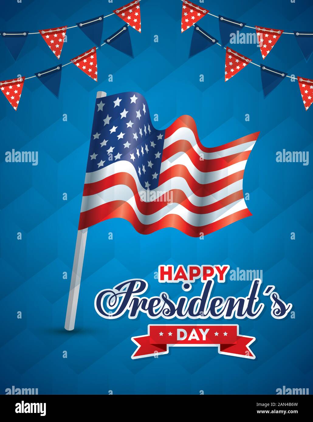 Flag and banner pennant of usa happy presidents day vector design Stock ...