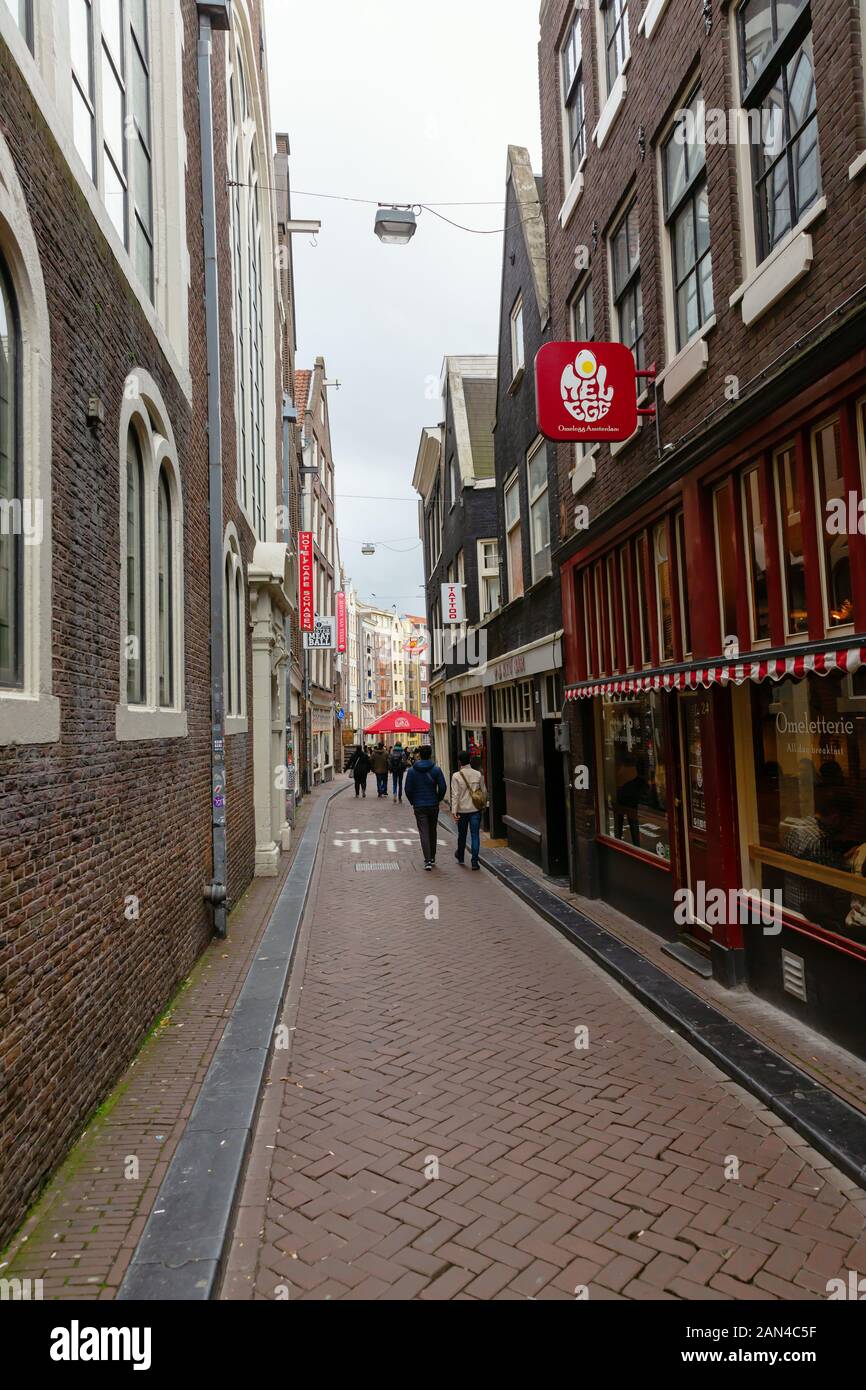 Amsterdam, Netherlands - October 28, 2019: alley in the historic city ...