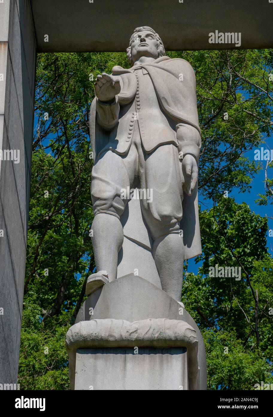 Roger Williams statue by Ralph Thomas Walker in Providence Rhode Island Stock Photo - Alamy