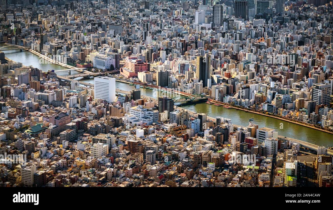 An aerial view of the Sumida RIver in Tokyo, Japan Stock Photo - Alamy